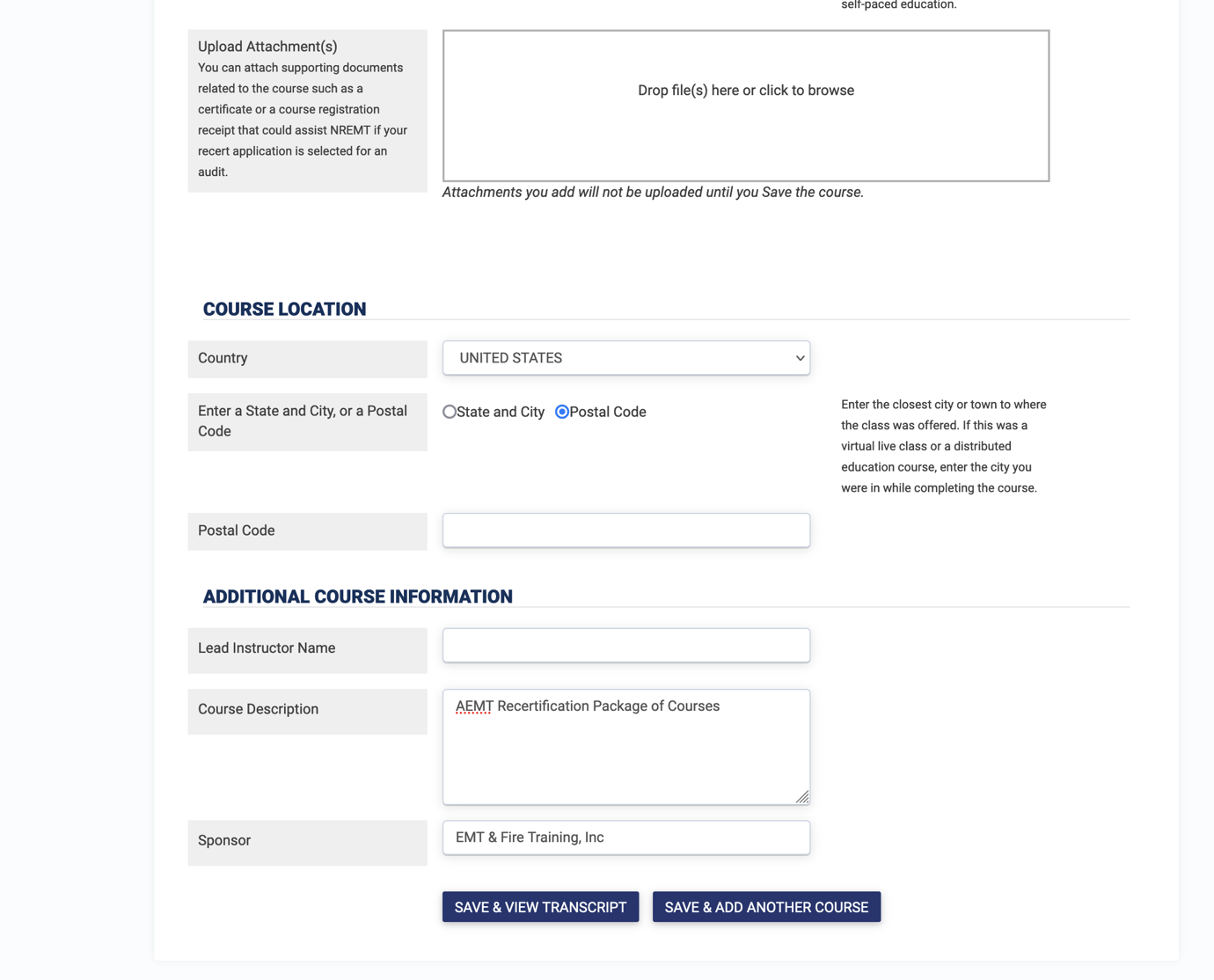 How to manually add CE courses to my NREMT account